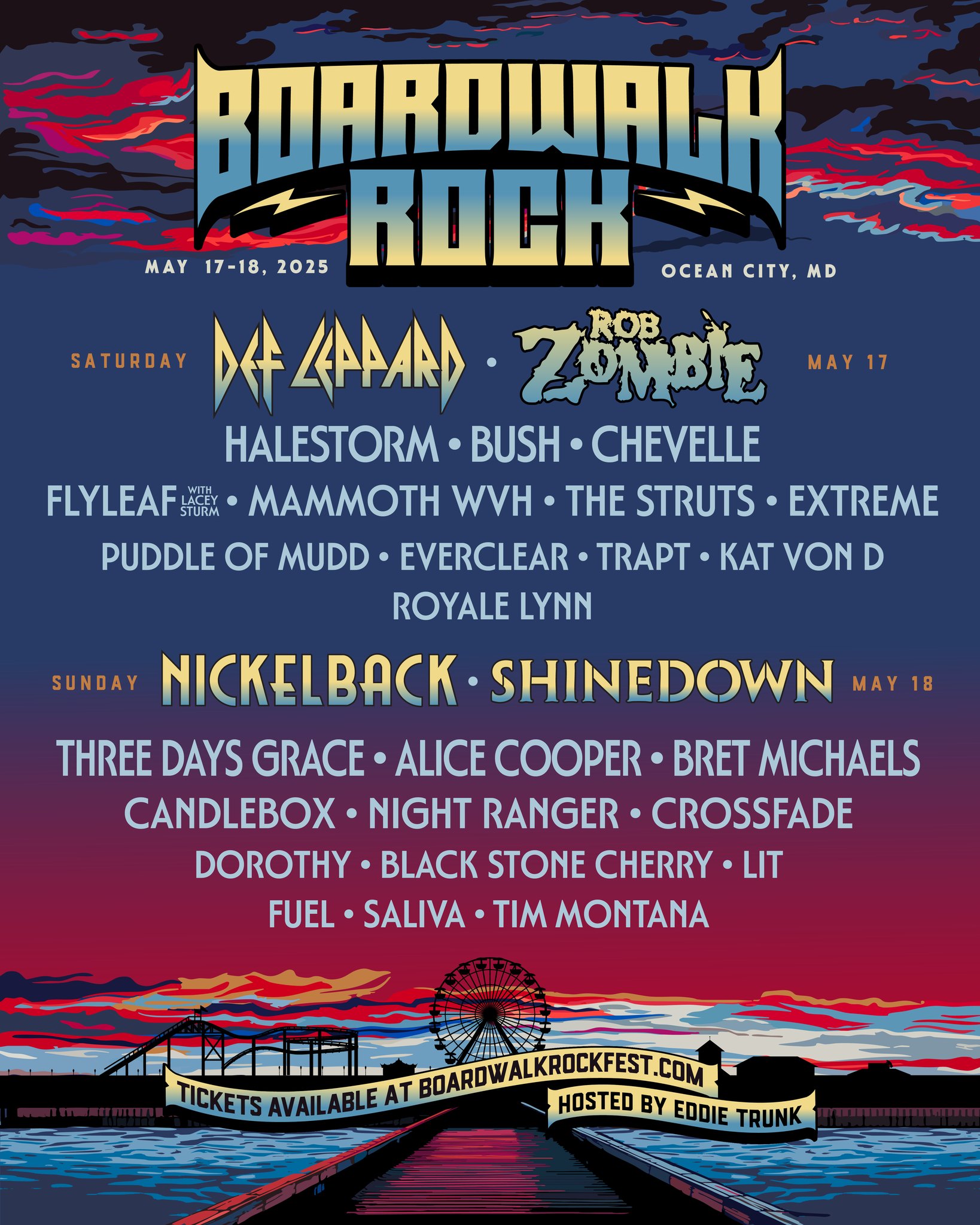 Rob Zombie to replace Alice In Chains at 2025 Boardwalk Rock Festival
