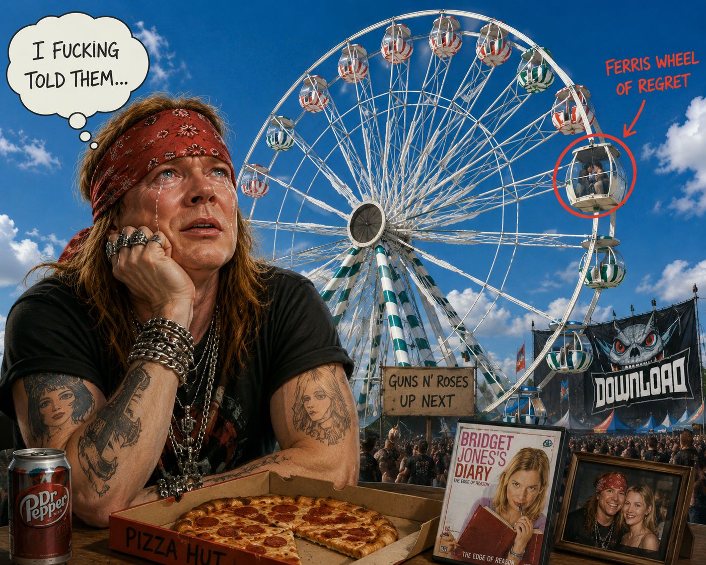Axl Rose Seen Crying At Home After Download Festival Finally Proves He ...